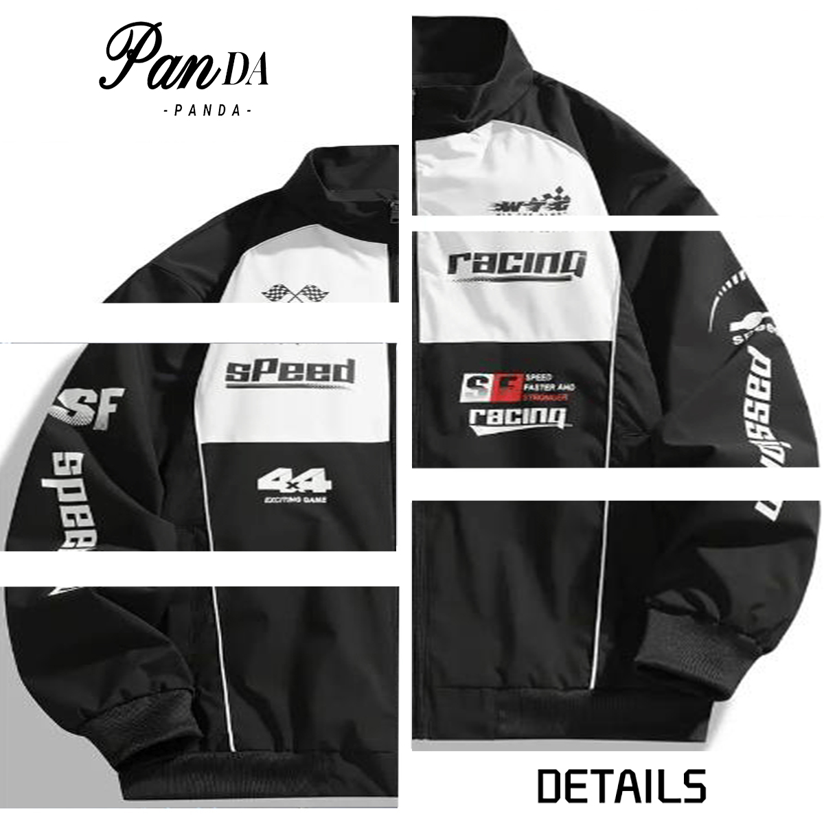 PANDA Riding Motorcycle Jacket Loose Cotton Waterproof Windbreaker ...