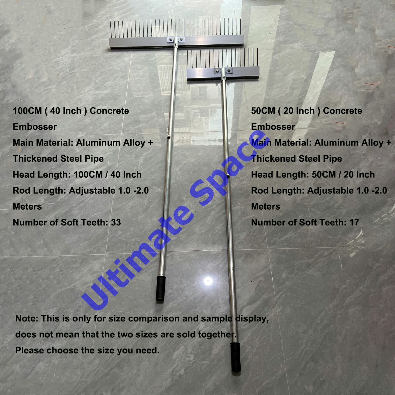 Ultimate Space 50cm and 100cm Aluminum Alloy Concrete Embosser ...