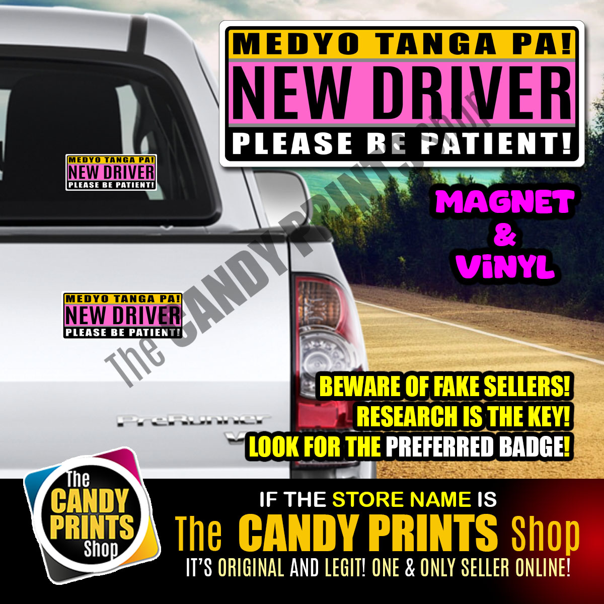 10 x 4 Magnetic & Vinyl (Non-Magnetic) Car Stickers : MEDYO TANGA PA ...