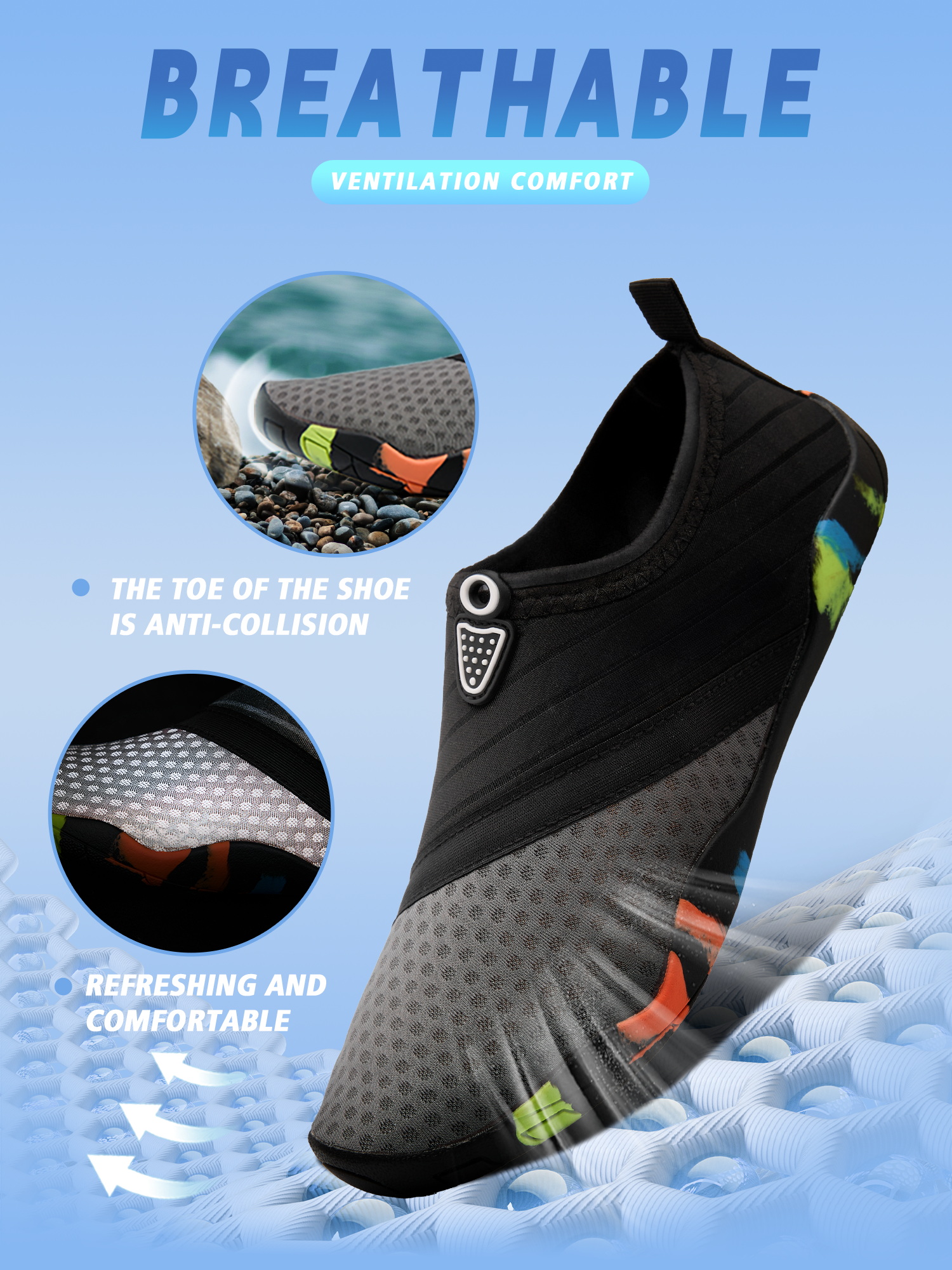 JEKO Aqua Shoes Unisex-Outdoor Slip-On Quick-Drying Water Sport Socks ...