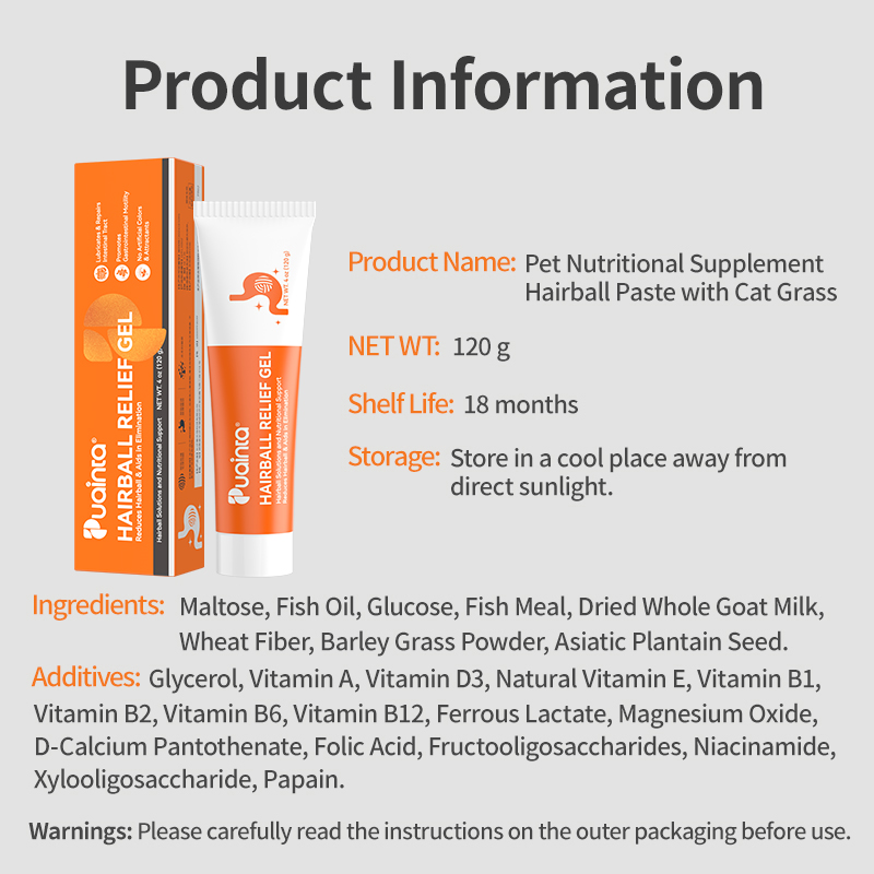 PUAINTA Hairball Gel For Cat Hairball Remover Enhances Immunity Beauty ...