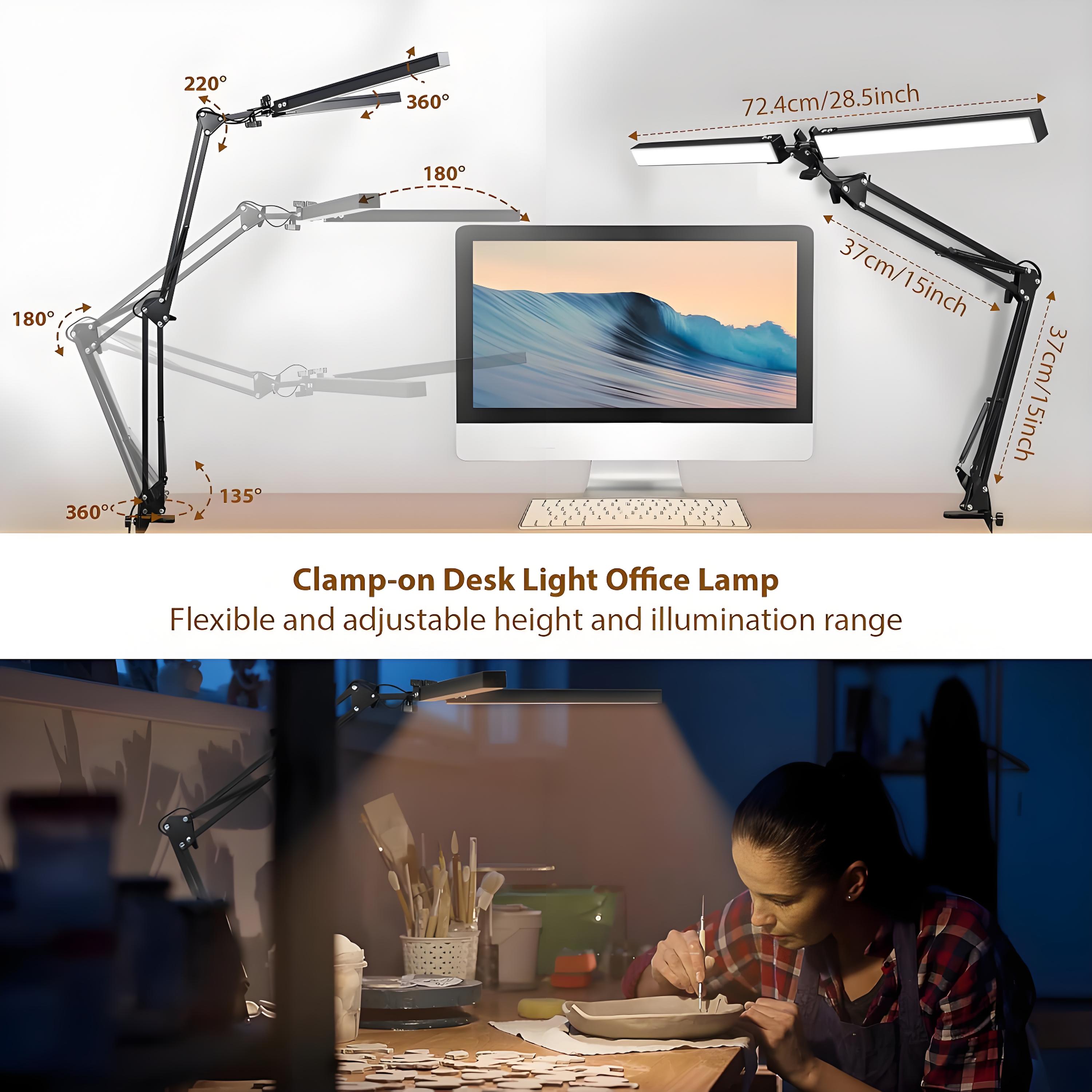 Luxy LED Desk Lamp 360° Swing Arm Eye Protection Reading Lamp 3 ...
