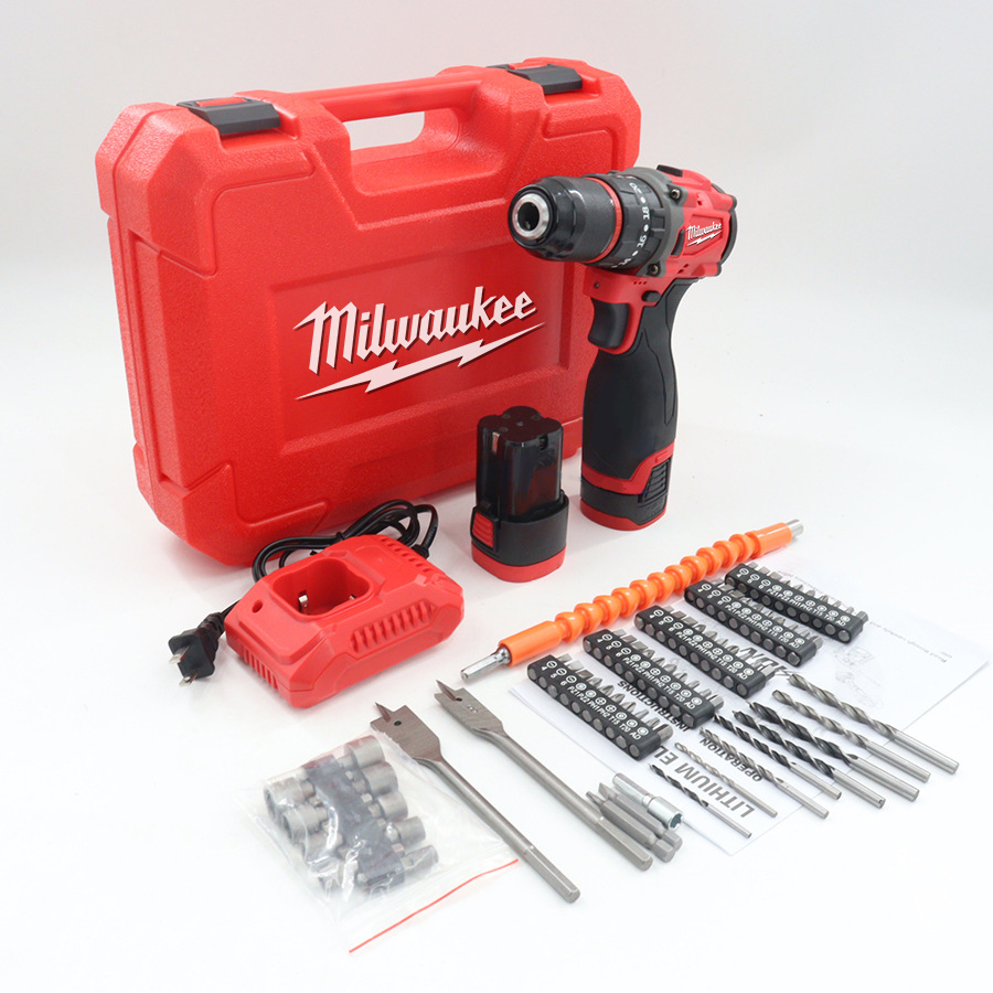 Milwaukee Cordless Drill Electric impact with hammer Drill Barena ...