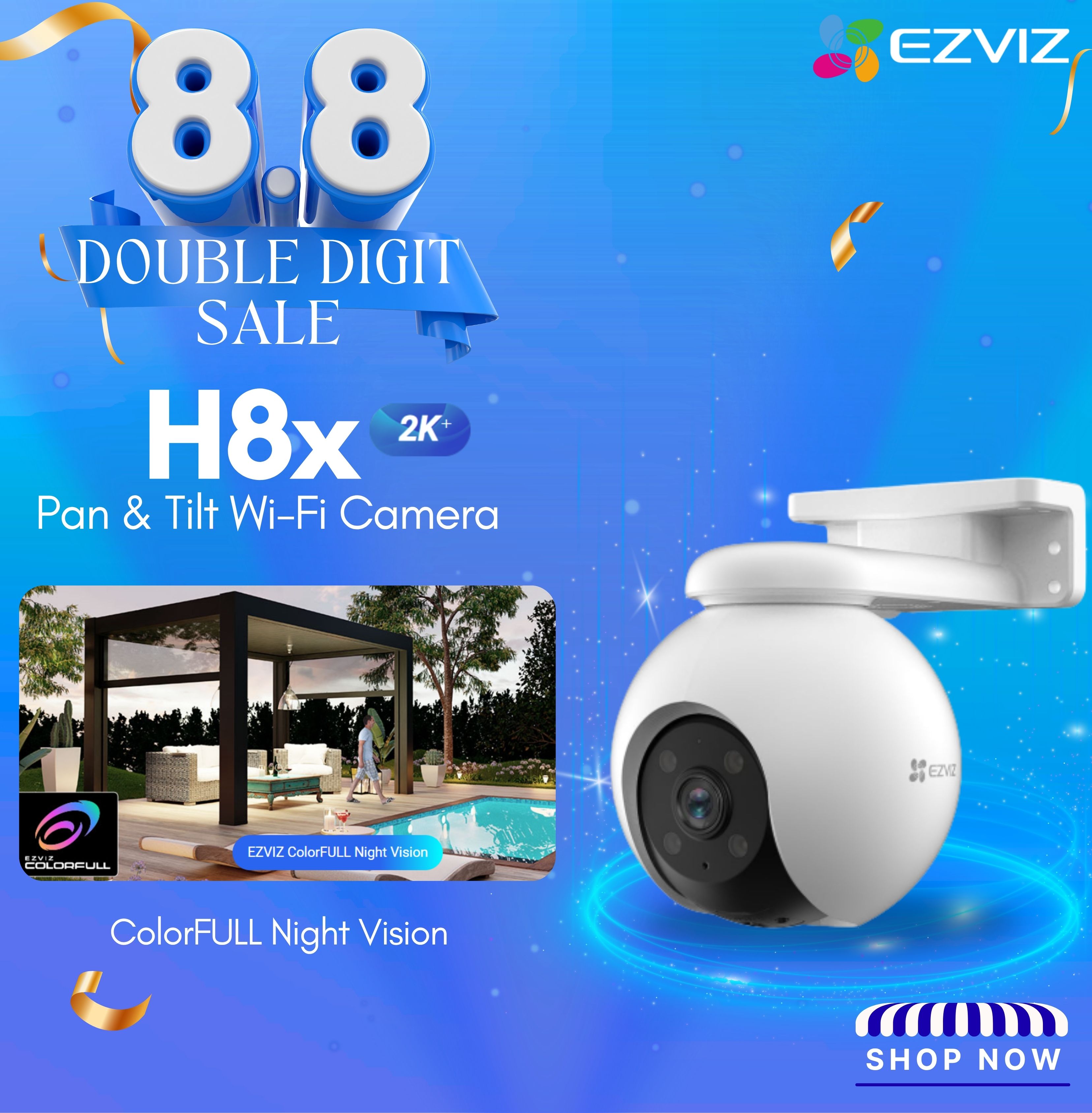 CCTV Outdoor Home Security Surveillance EZVIZ H8x 2K+ (4MP) Color Full ...