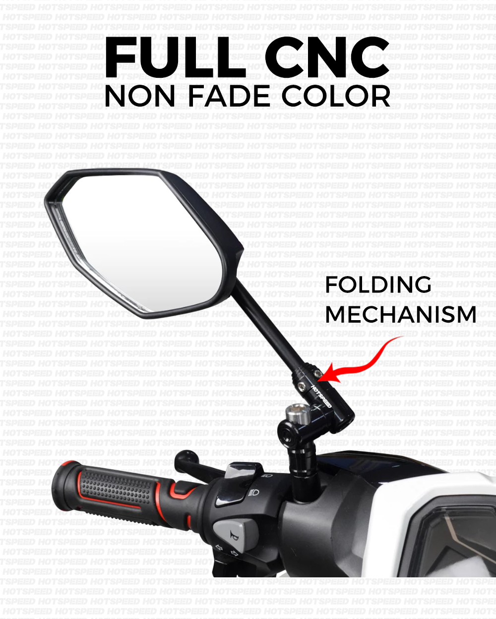 HOTSPEED CNC Side Mirror Folding Mechanism For Honda Click Universal ...