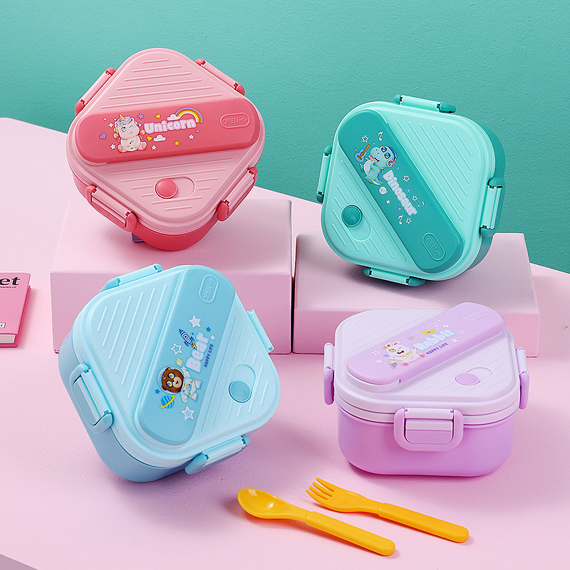Bento Lunch Box for Kids Double Layer Stacked Microwave Tableware ...