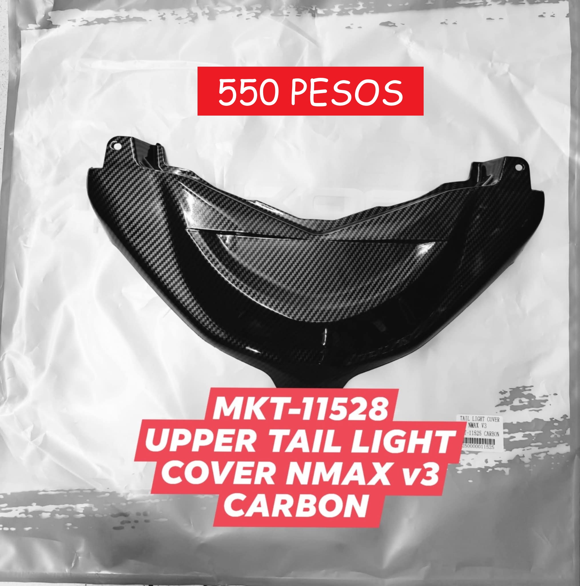 Upper Tail Light Cover for NMAX TURBO v3 Carbon Finish Sporty Aesthetic ...