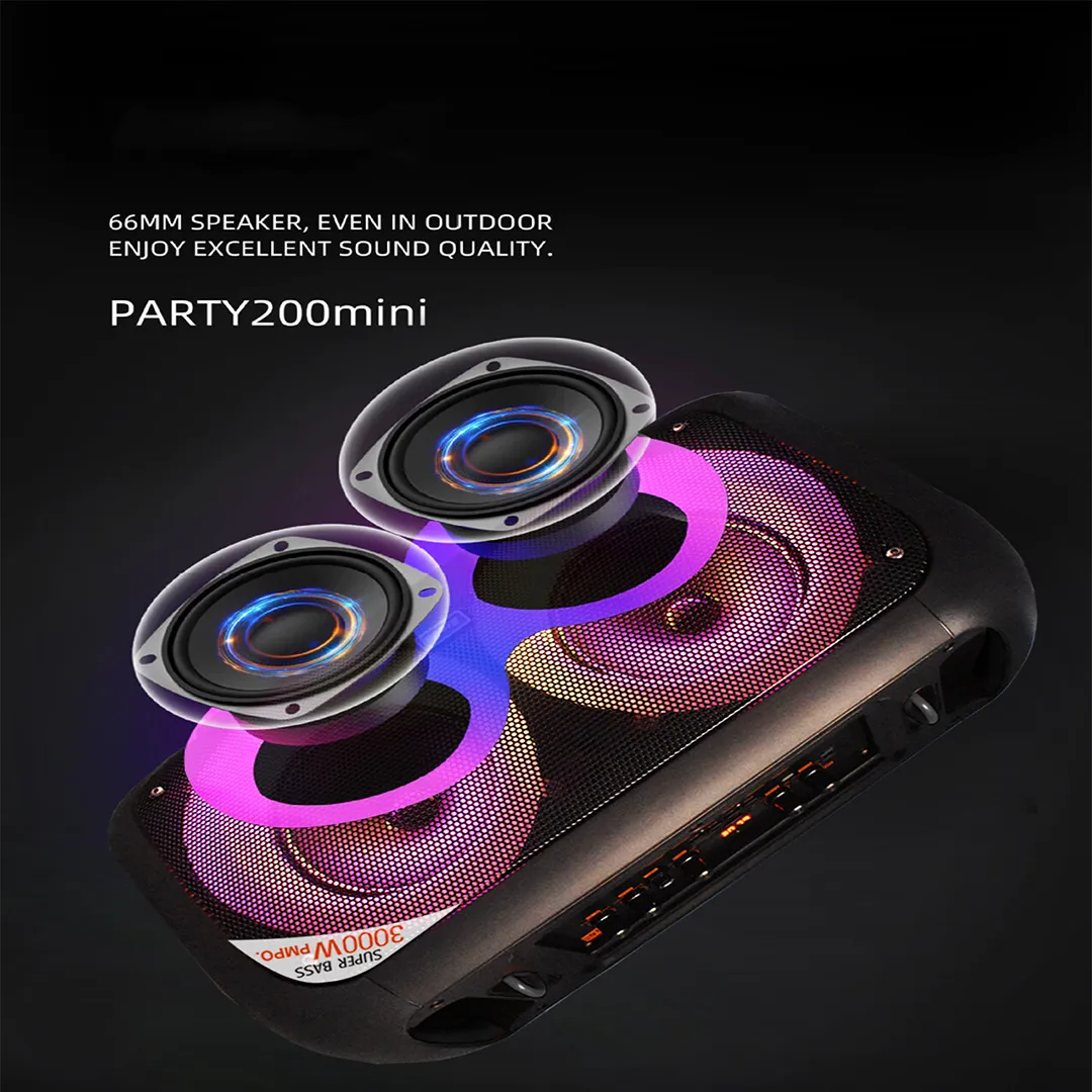 BTS-2099 8x2inches Wireless Outdoor Party Speaker Trolley Speaker With ...