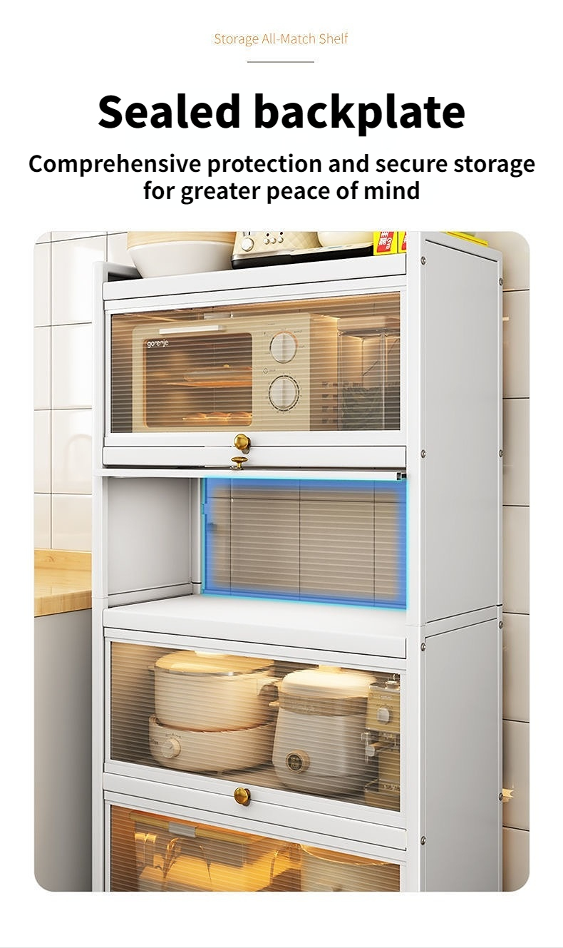 Kitchen Dust Cabinet Rack Dustproof Storage Cabinet Carbon Steel Multi ...
