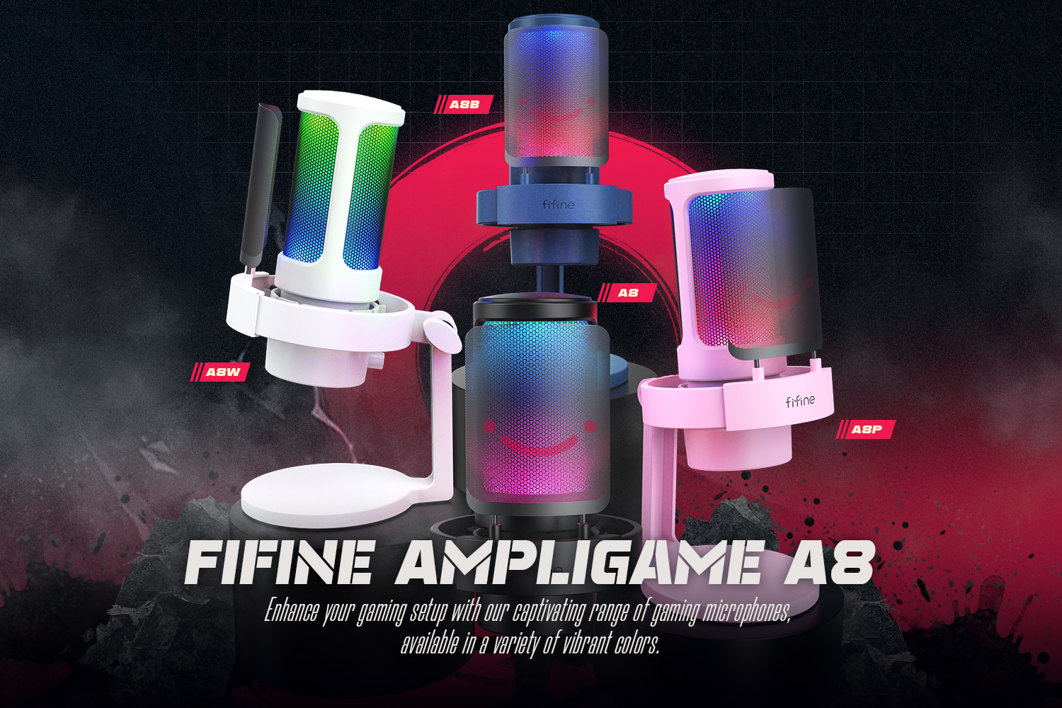 FIFINE A8 Ampligame Streaming Studio Condenser Microphone Streaming Mic ...