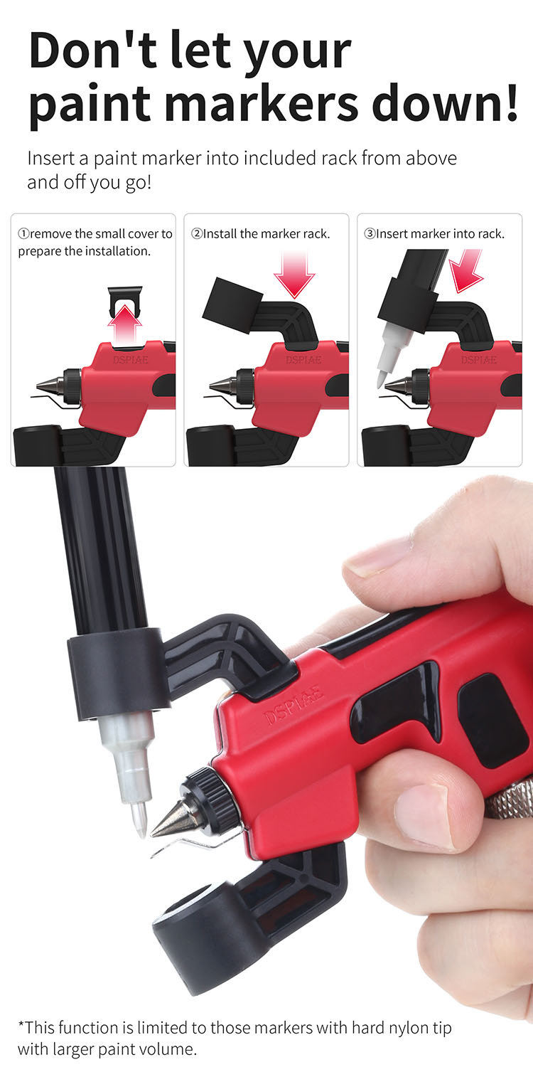 Dspiae Wash-Free Airbrush Mixing Bottle MS-B50 Dedicated Needles for ...