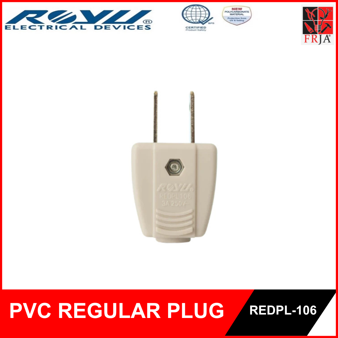 ROYU PVC REGULAR PLUG 250V-3A REDPL106 | Shopee Philippines