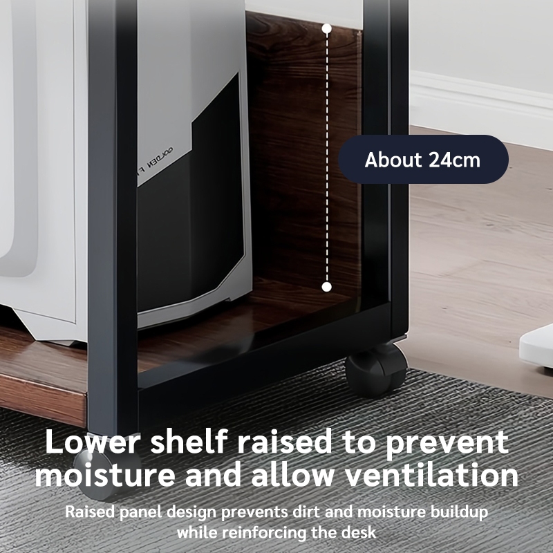 [2/3 Layers ]Wooden CPU Stand Heavy Duty Printer Shelving With Wheels ...