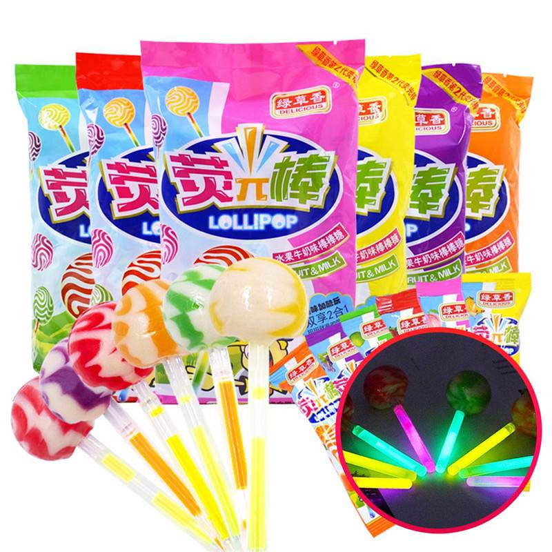 Children Snacks Glow Stick Lollipops Mixed Fruit Flavor 60PCS | Shopee ...