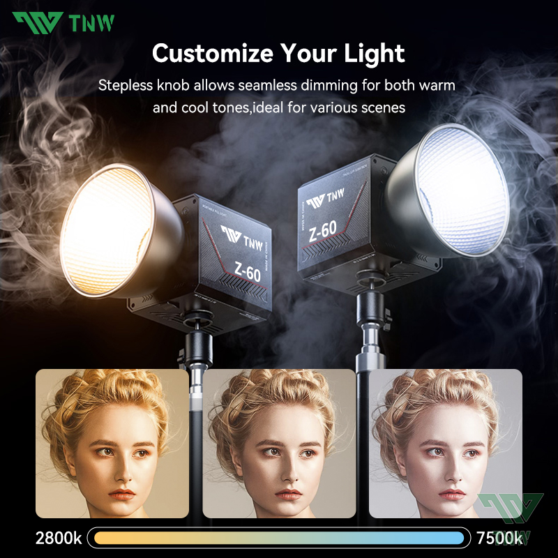 TNW Z60 LED Video Light 60W Handle Photography Light 2800K-6500K ...