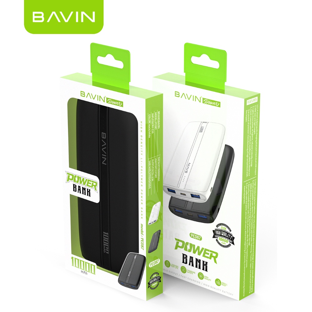 BAVIN PC087 10000mAh Slim Size Portable Power Bank W/ Micro Type-C ...