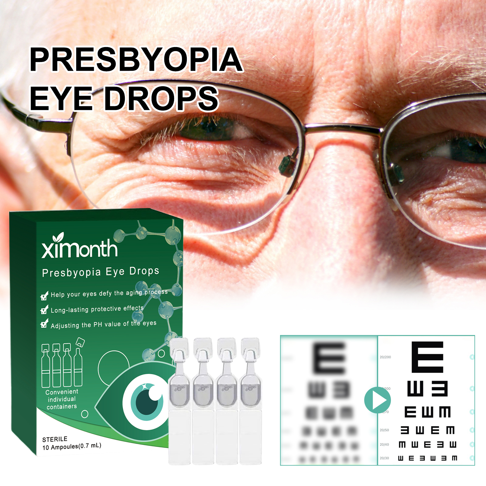 XIMONTH Presbyopia Eye Drops, Relieves Eye Strain and Improves Vision ...