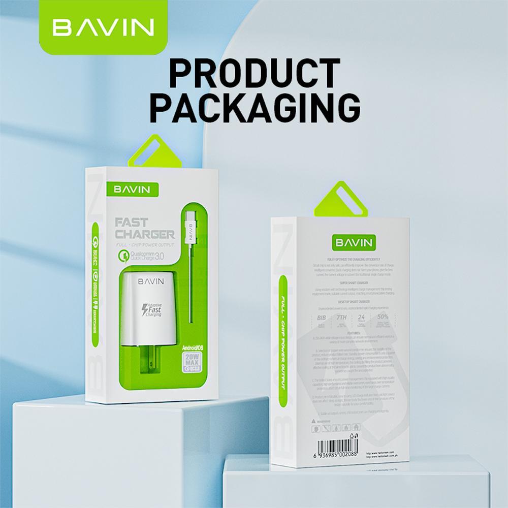 BAVIN PC586 Fast Charging Charger Adaptor QC3.0 USB Port & 1 Meter ...