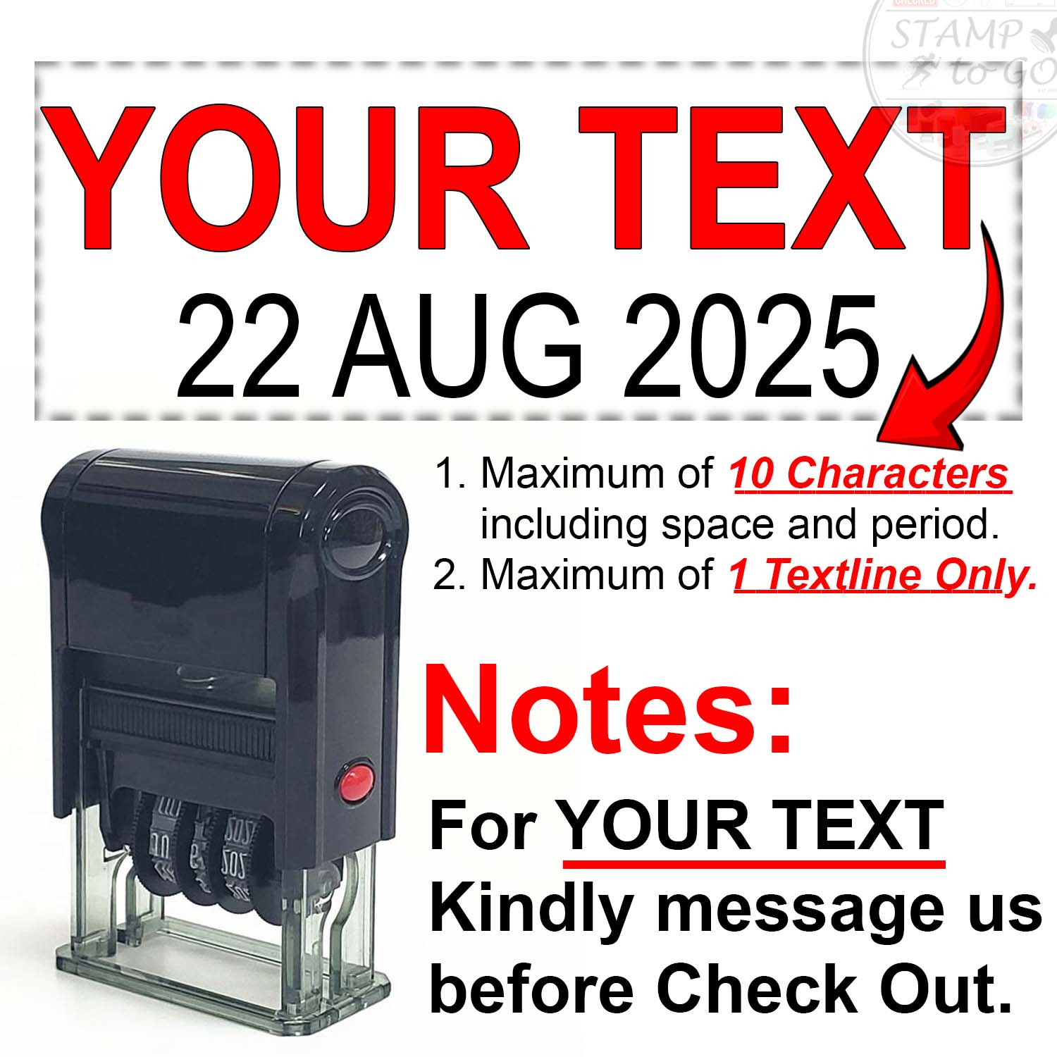 Personalized Date Stamp Self-inking with Custom Text in Laser Engraving ...