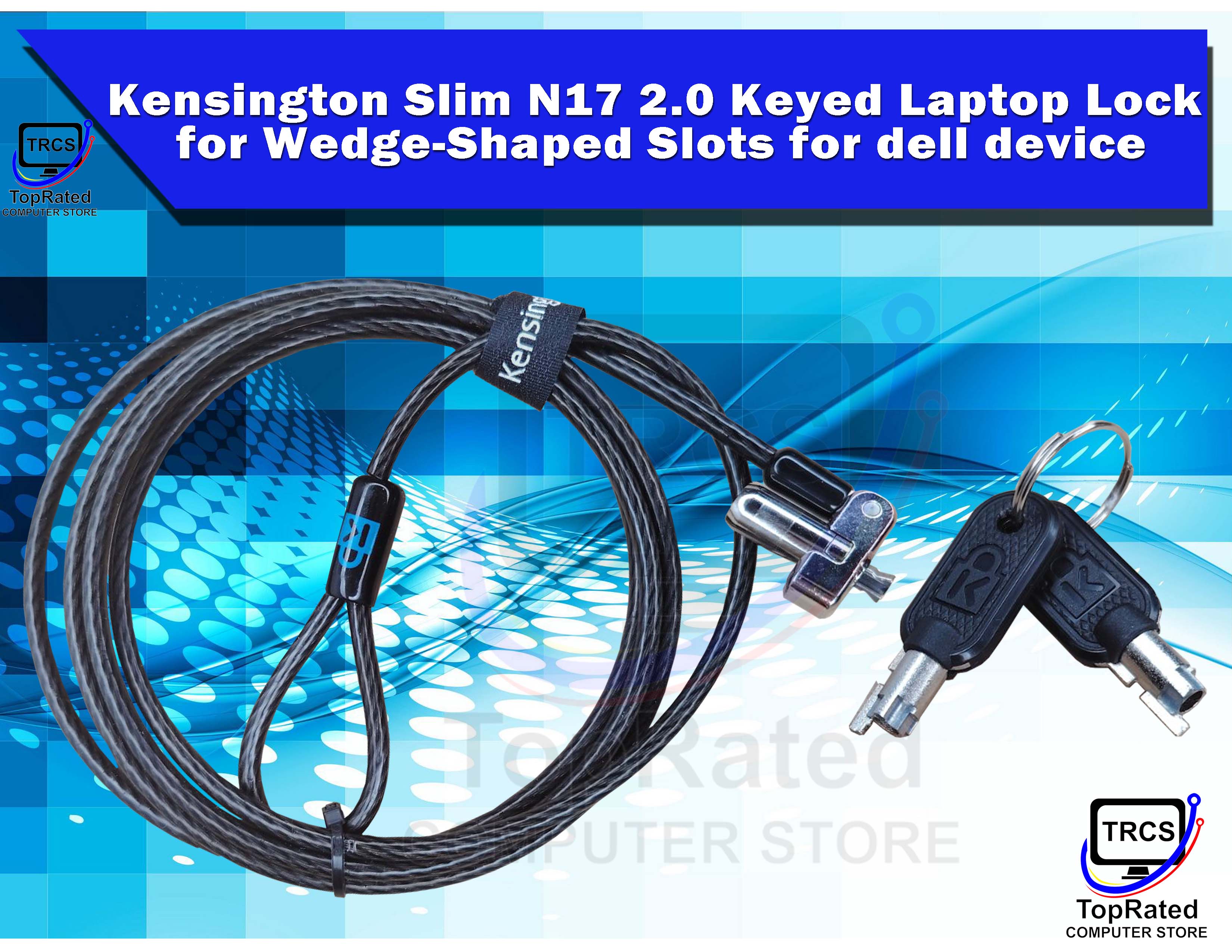 Kensington Slim N17 2.0 Keyed Laptop Lock for Wedge-Shaped Slots for ...