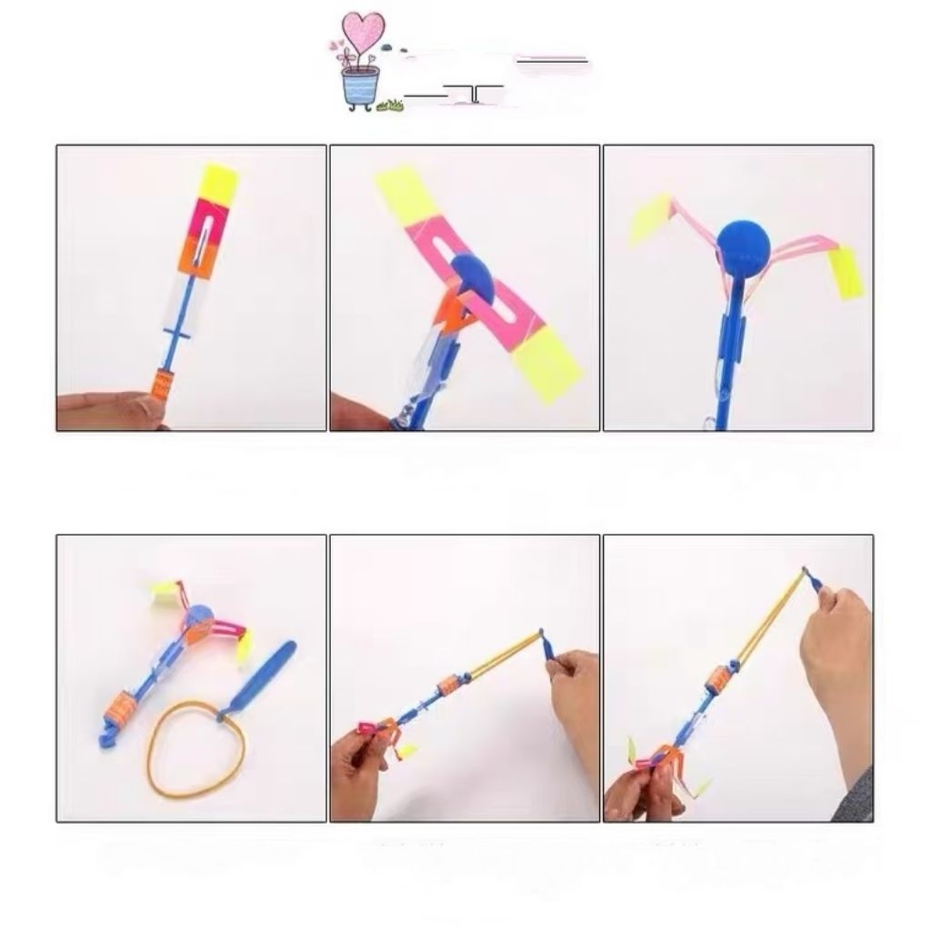 Flylights Flying Light Toys Airplane Model Elastic Rubber Band Throw ...