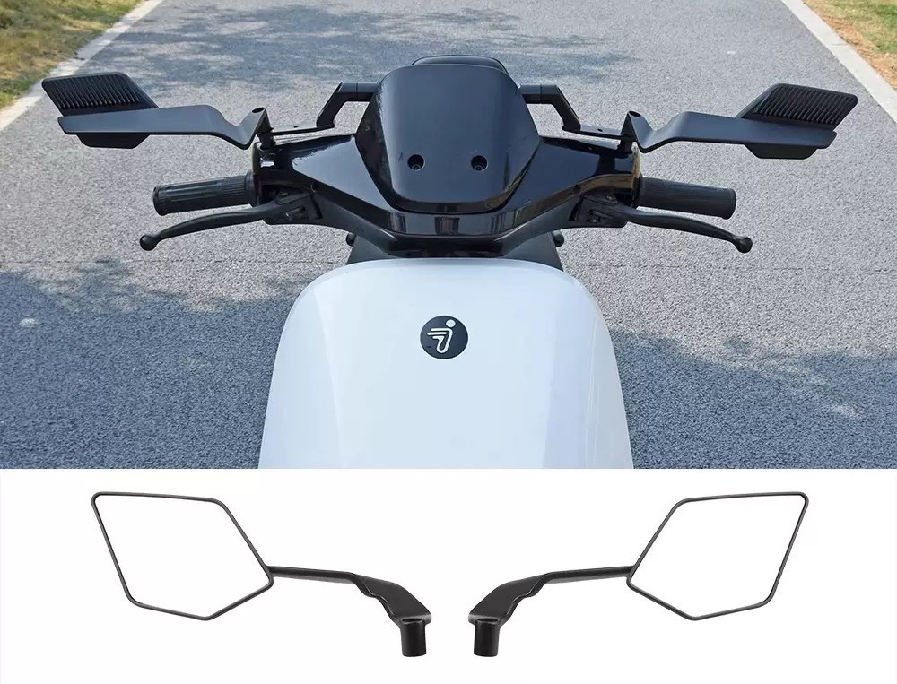 Motorcycle Wind Wing Rotating Side Mirror Clear Lens Wide View Stealth ...