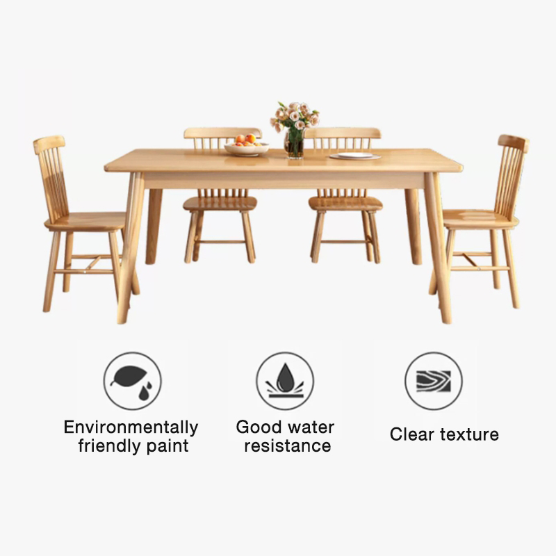 Dining Table 6 Seater Solid Wood Table 100/120/140CM Desk Wooden Table ...