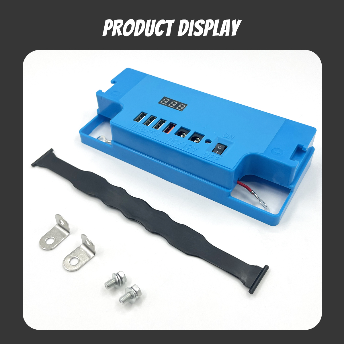 12V battery cover with multiple USB ports, fast charging, independent ...