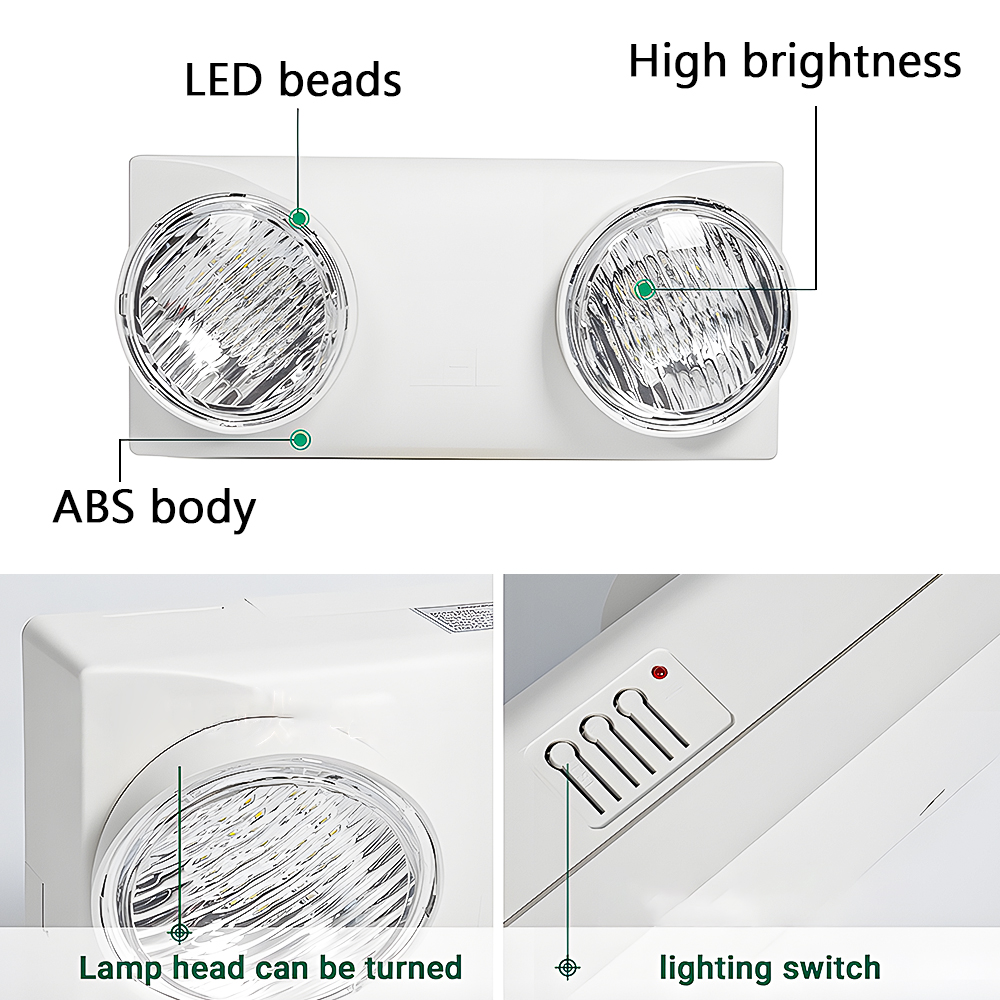 Emergency Lamp LED Wall Mounted Emergency Light Twin Dual Eye ...