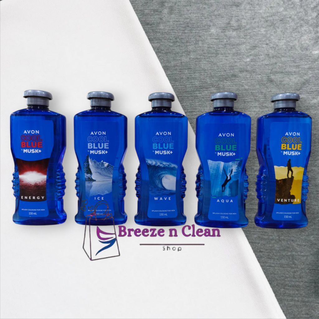 AVON COLOGNE COOL BLUE by MUSK SPLASH COLOGNE FOR MEN 150ml (aqua, wave ...