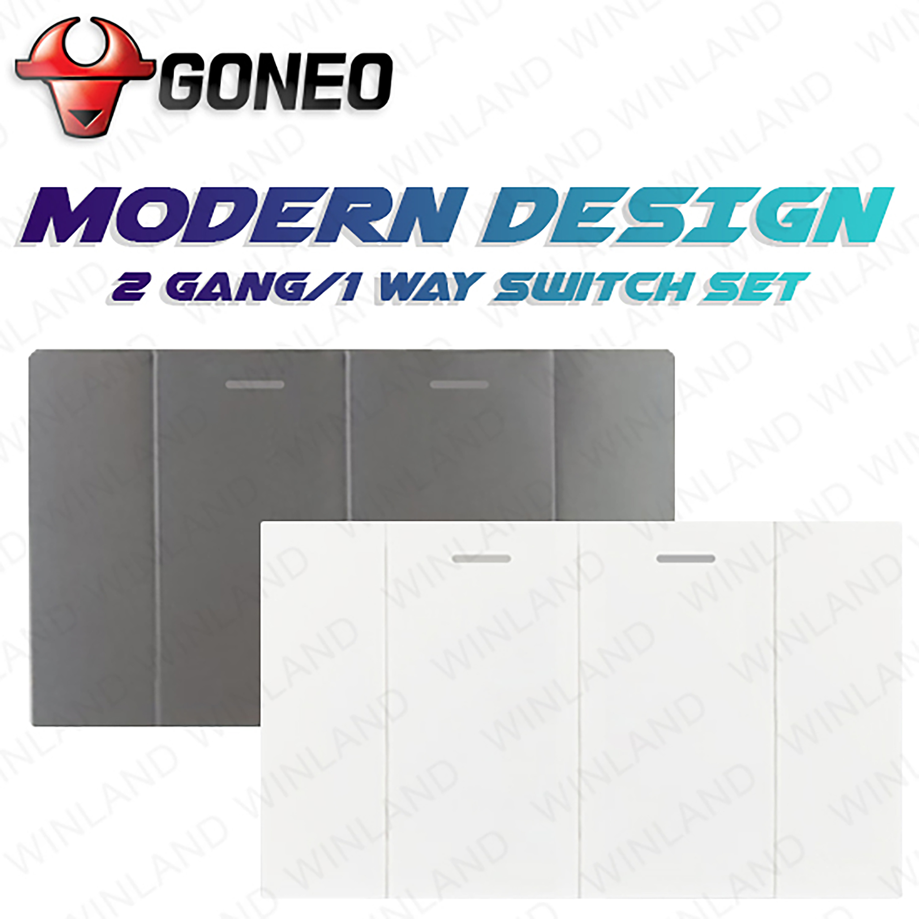 Bull/Goneo by Winland 2 Gang 1 Way Switch Set 16A/250V (MG25K211 ...
