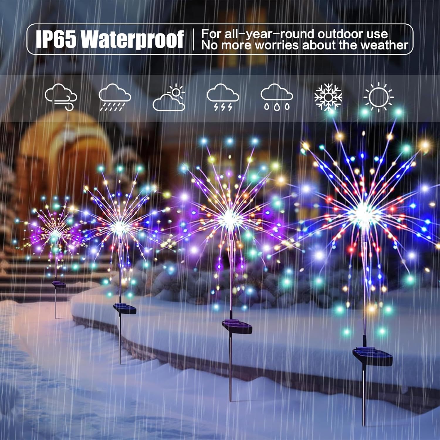 90/120/200/360/480 LED Firework Lights for Outdoor Garden Decoration ...