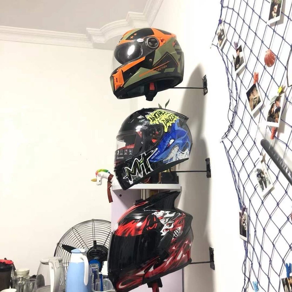 Helmet Hanger Wall Mount Display Rack Storage Helmet Display Stand Wall ...