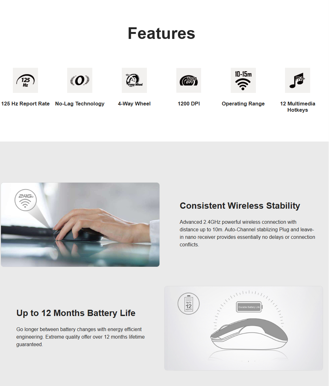 A4tech 4200N Wireless Keyboard and Mouse Combo - Upto 12mos Battery ...