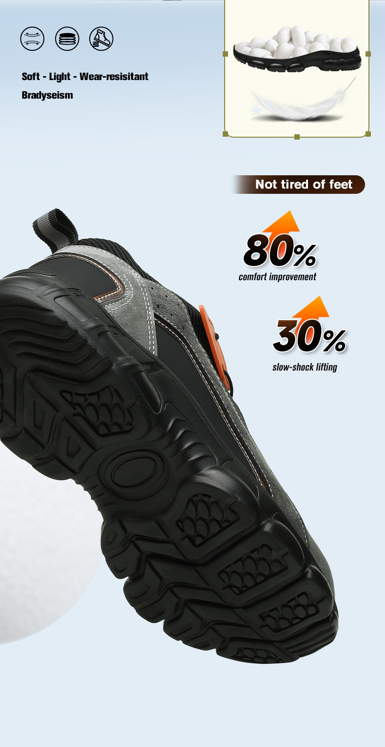 Men's high-top anti-shock safety work shoes with rotating button design ...