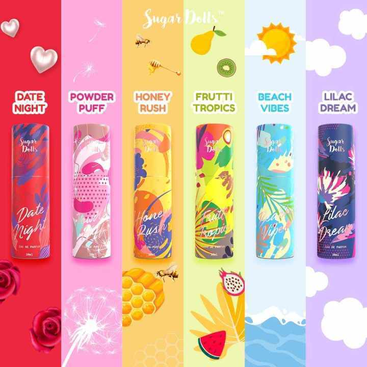 Sugar Dolls Perfume Fragrances 30ml Date Night Honey Rush Lilac Dream ...