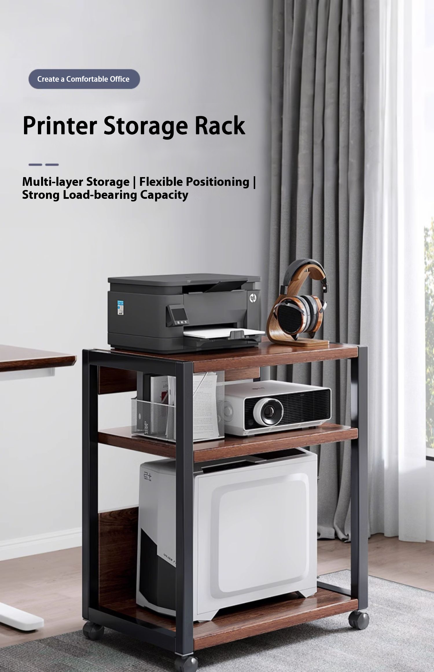 Multifunctional Mobile Printer Rack Office 2/3 Layer Storage Rack ...