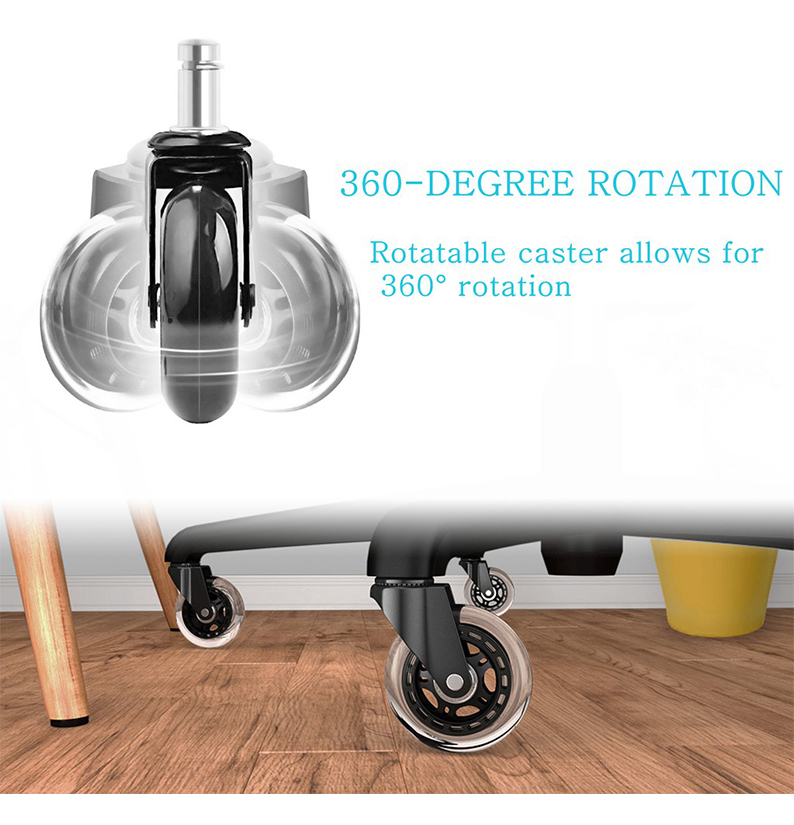 3" To 5" Computer Chair Wheels 360 Swivel Rubber Wheels Universal Wheel ...