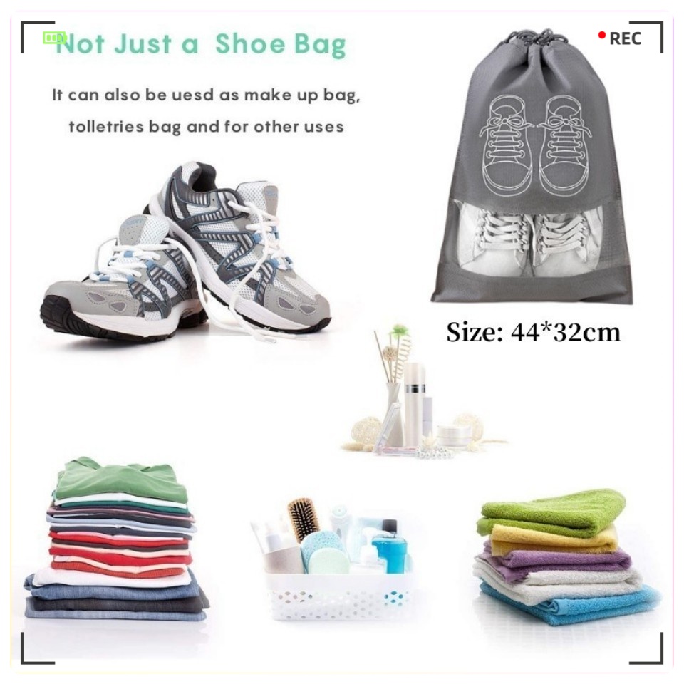 Non-Woven Drawstring Shoes Storage Bags Waterproof Travel Bag for Shoes ...