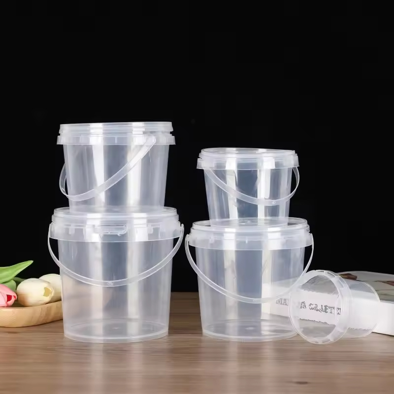 500-2000ml Multipurpose Clear Plastic Bucket With Seal Canister ...
