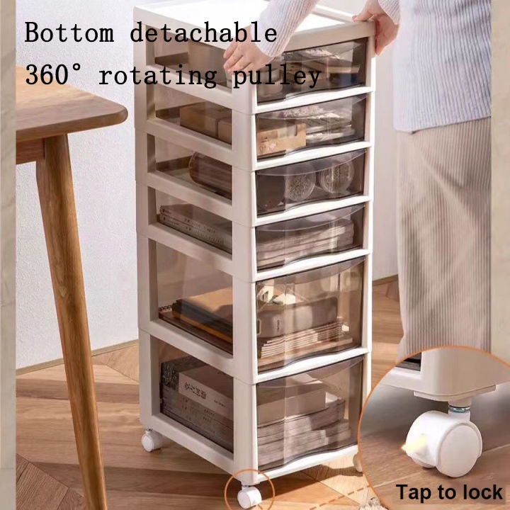 2/4/5 Layer File Cabinet with Wheels Large capacity desk file rack book ...