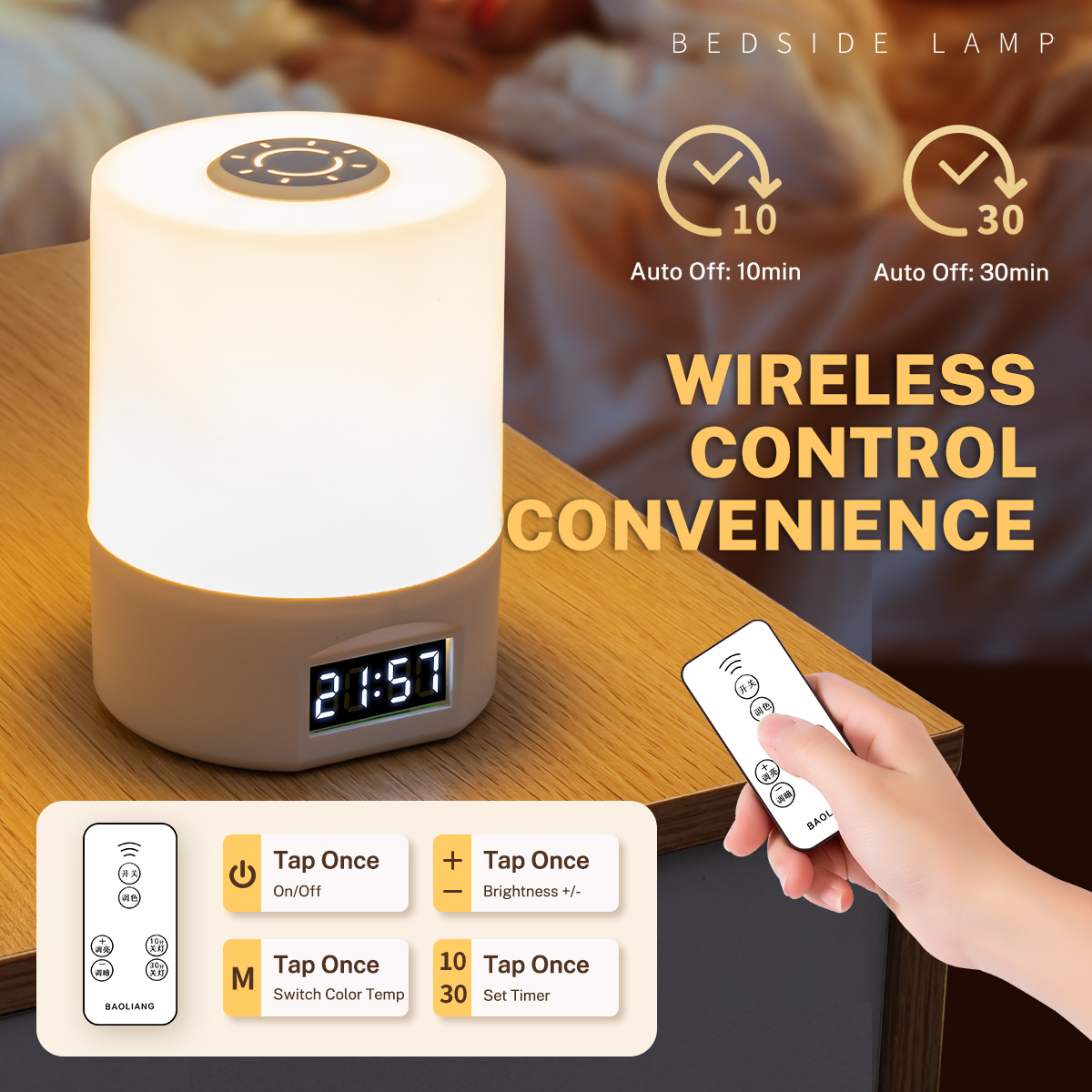 Dimmable Night Lamp LED 3Colour Touch Lights USB Dim Light Small ...