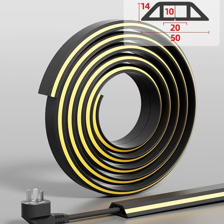 D50 PVC Floor Cable Sheath Floor Cable Protection Strip Rubber Cable ...