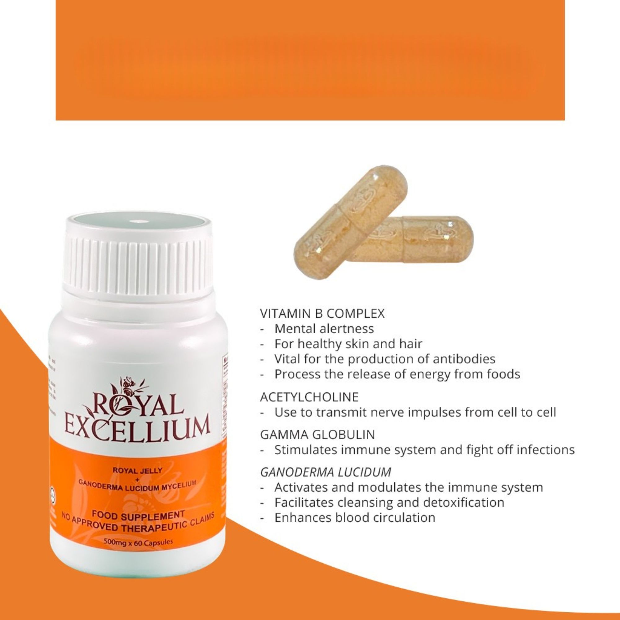 ROYAL EXCELLIUM FOOD SUPPLEMENT CAPSULES 60s | Shopee Philippines