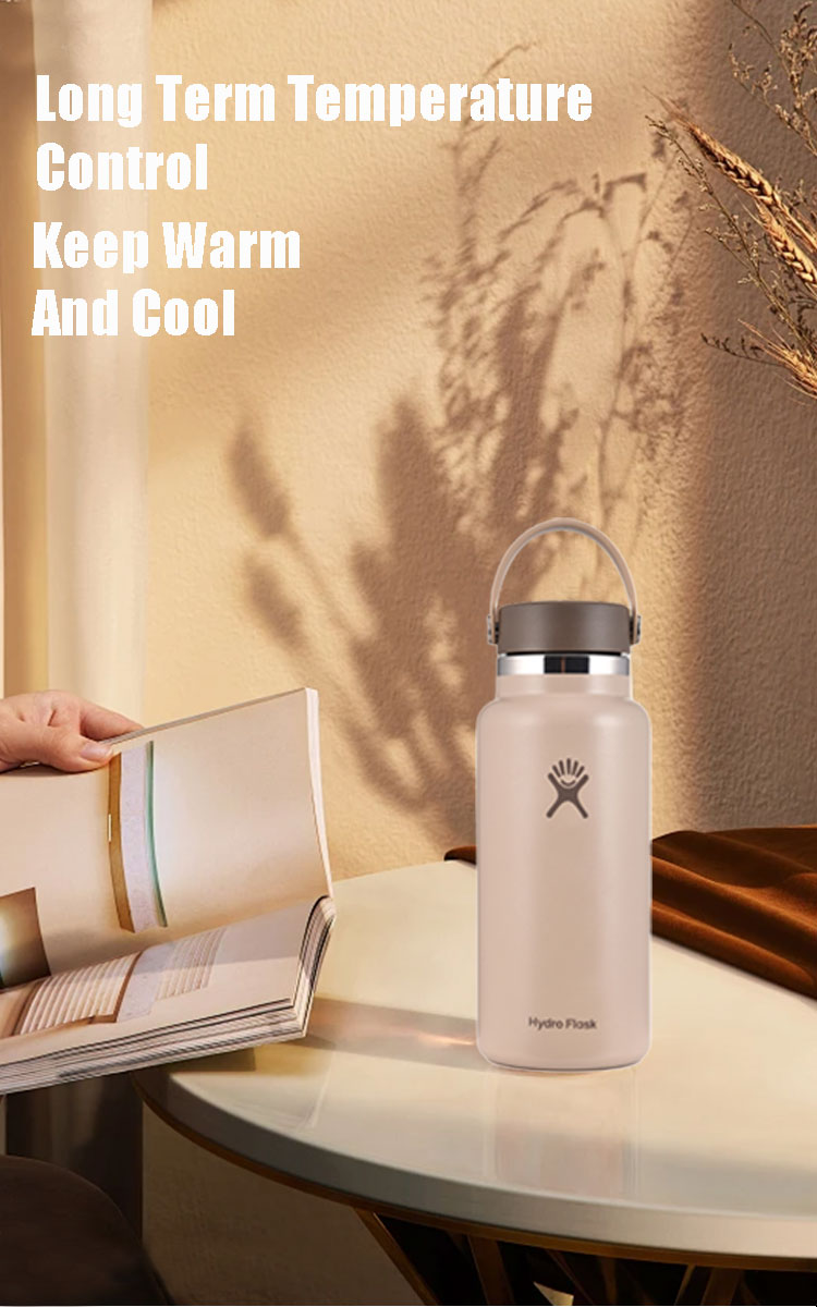20oz 32oz 40oz Hydration Flask Wide Mouth with Cap Lid Vacuum Insulation Tumbler Hot And Cold ...