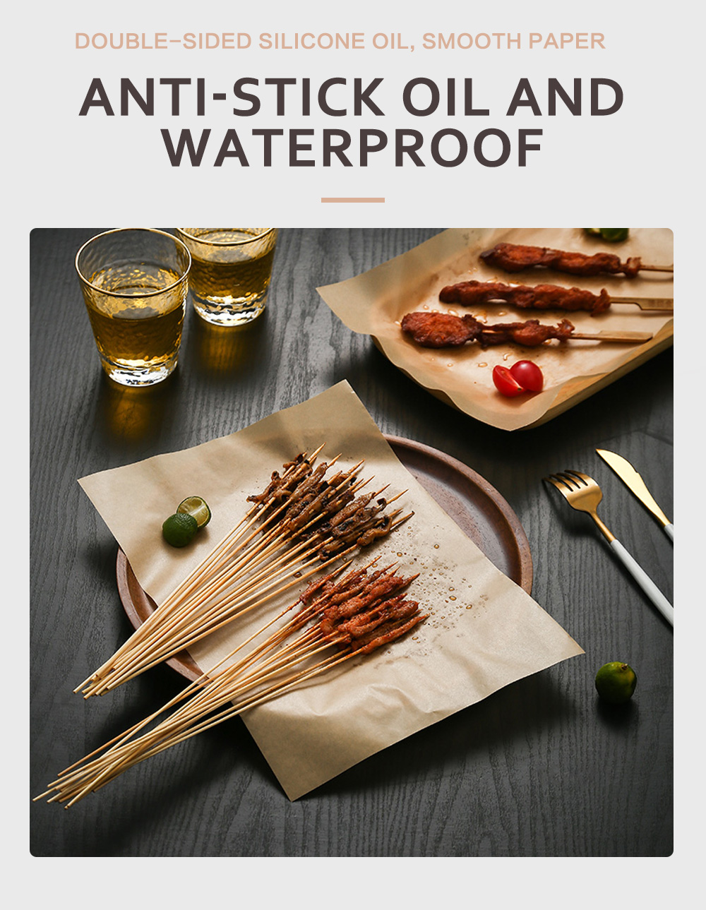 100pcs Food Greaseproof Food Paper Baked Paper Burger French Fries Wax ...