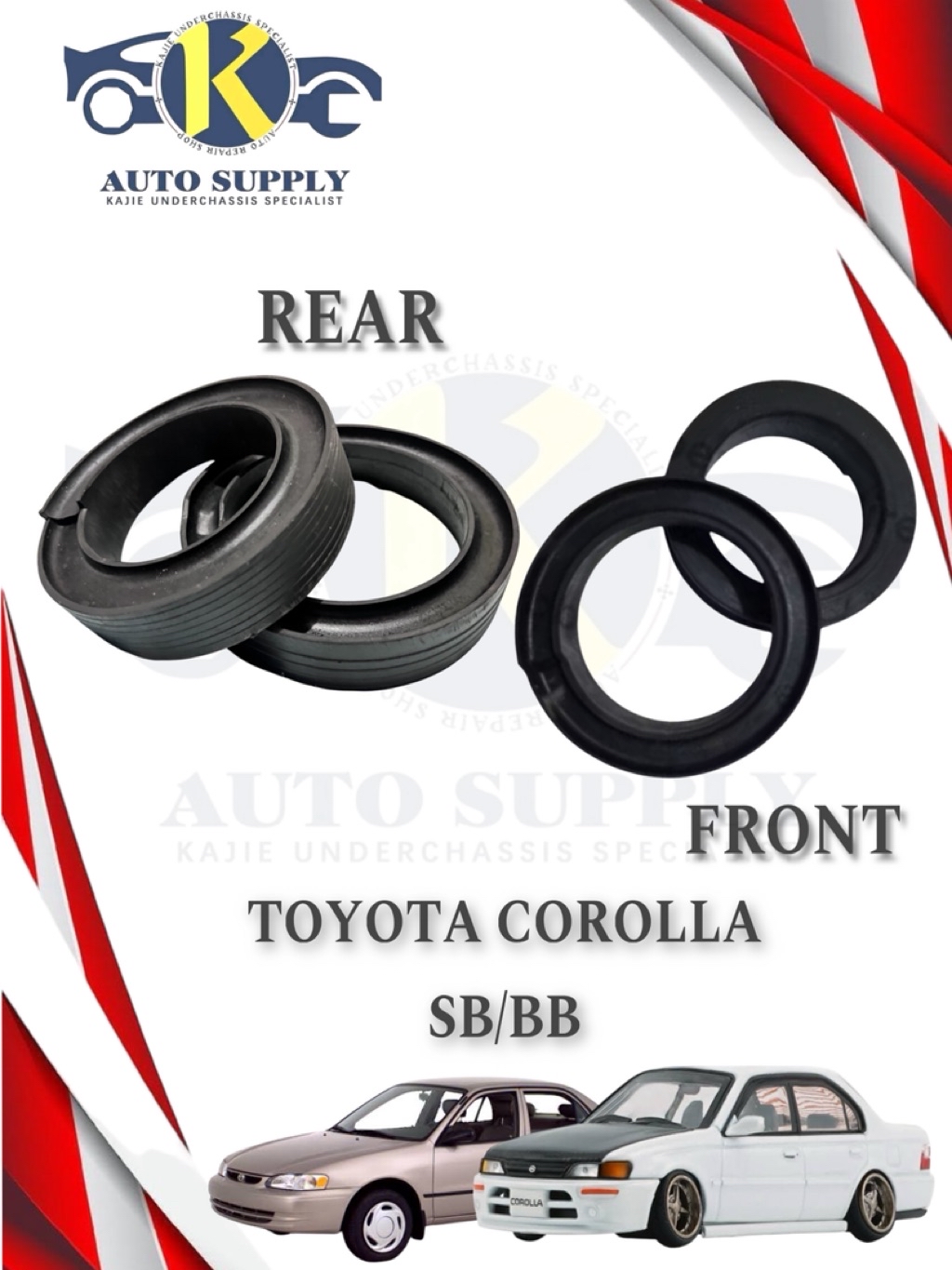 Toyota Corolla Bigbody/Small Body Front&Rear Rubber lifter heavy duty ...