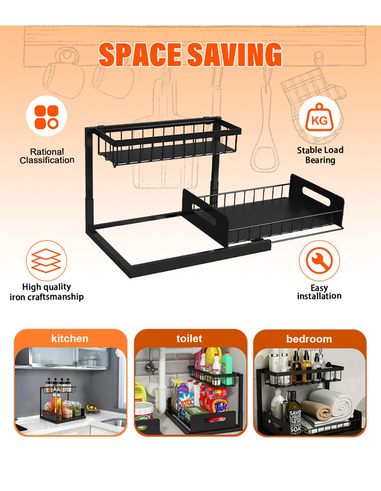 Kalan Kitchen Organizer condiment Spice Racks Antirust Condiment ...
