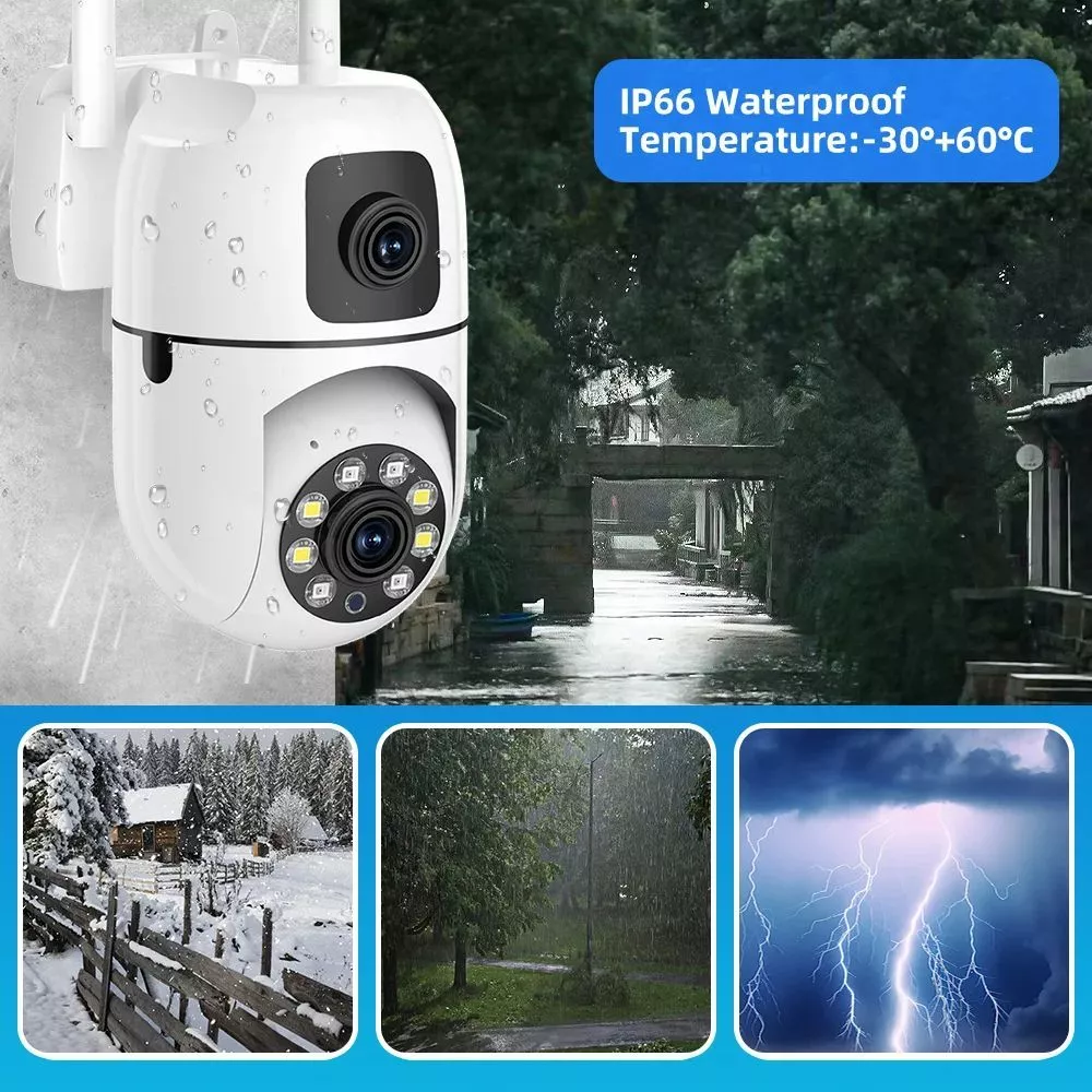 V380 Pro CCTV Camera Outdoor Waterproof 4K HD Dual Lens WIFI Wireless ...