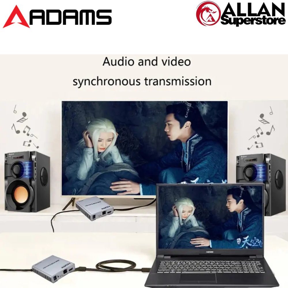 ADAMS KVM Extender 60M HDMI Extender KVM 4K 1080p 2K 3K with USB Port ...